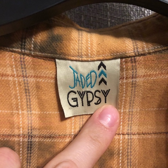 Jaded Gypsy | Tops | Jaded Gypsy Long Sleeve Yellow Flannel Crop With ...